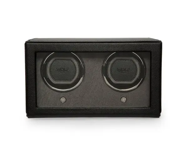 Wolf Cub Double Watch Winder With Cover - Black