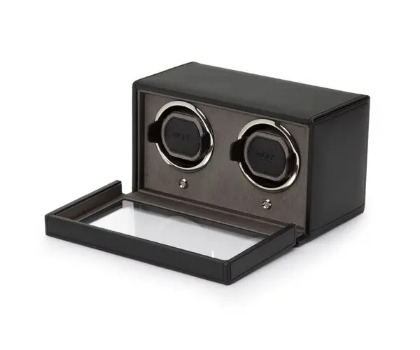 Wolf Cub Double Watch Winder With Cover - Black