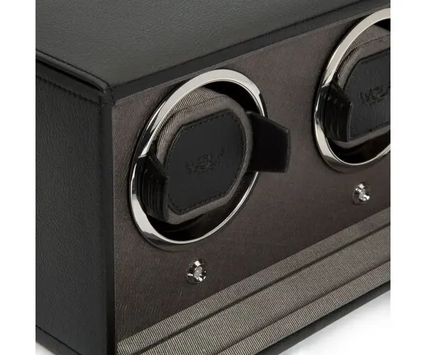 Wolf Cub Double Watch Winder With Cover - Black