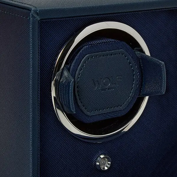 Wolf Cub Double Watch Winder With Cover - Navy
