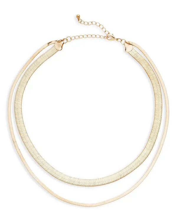 Aqua Snake Chain Layered Collar Necklace - Gold