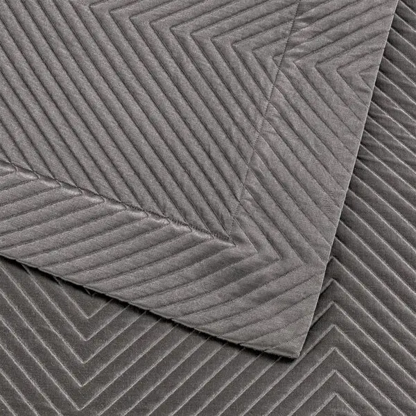 Frette Lux Herringbone Coverlet, King - Slate Gray