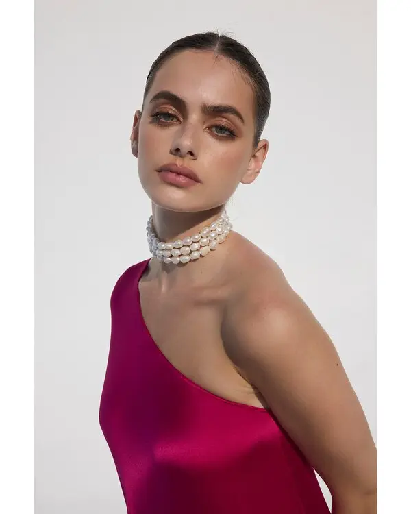 Cult Gaia Nora Cultured Freshwater Pearl Triple Row Choker Necklace - Cream/gold