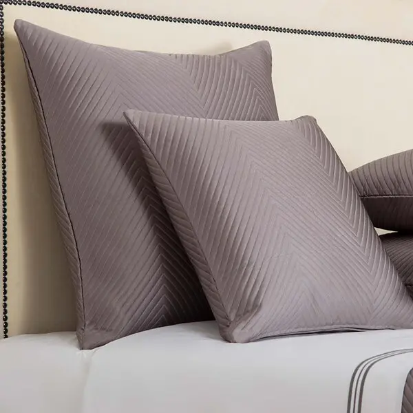 Frette Lux Herringbone Decorative Pillow, 20 X 20 - Slate Gray