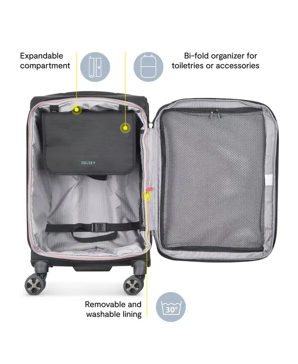 DELSEY PARIS Helium Dlx 22" Spinner Carry On Suitcase - Black