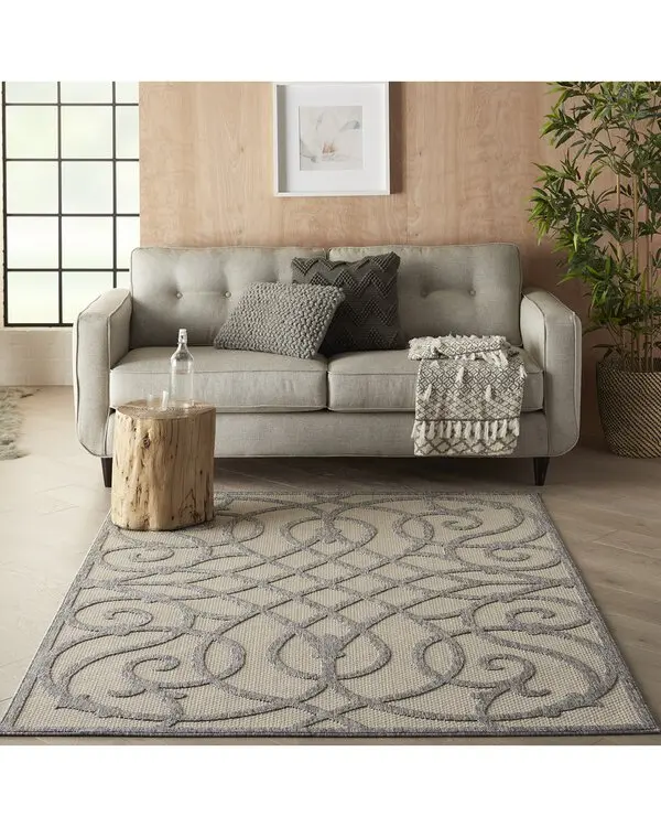 NOURISON HOME Cozumel Czm04 Area Rug, 4' X 6 - Cream Grey