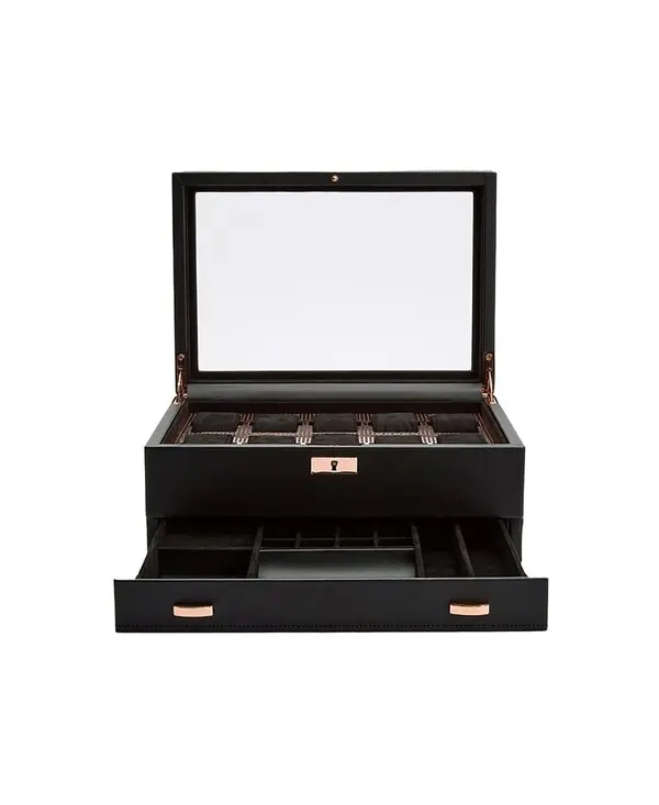 Wolf Axis 10 Piece Watch Box With Drawer - Copper