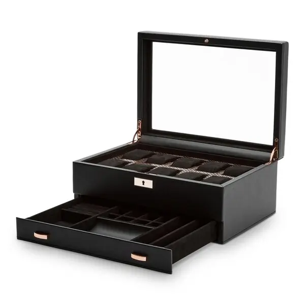 Wolf Axis 10 Piece Watch Box With Drawer - Copper
