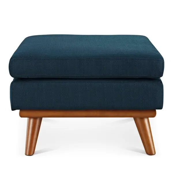 MODWAY Engage Upholstered Fabric Ottoman - Azure
