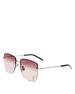 Saint Laurent Square Sunglasses - Silver/red Gradient