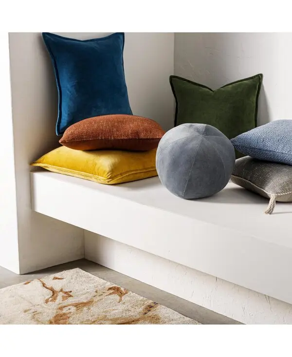 SURYA Bola Decorative Pillow, 12l X 12w - Light Gray