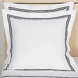 Frette Triplo Popeline Euro Sham - White/black