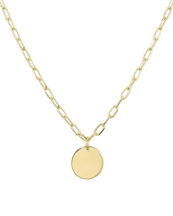 Aqua Circle Pendant Necklace - Gold