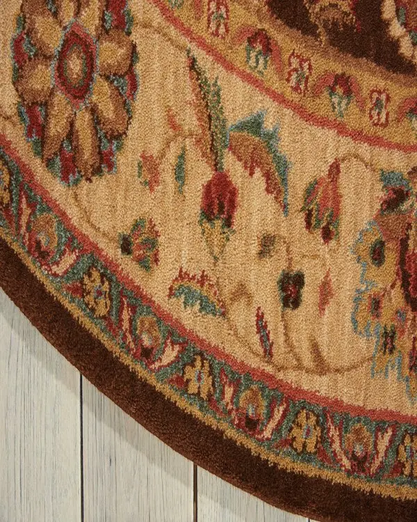NOURISON HOME Living Treasures Li04 Round Area Rug, 5'10 Round - Brown