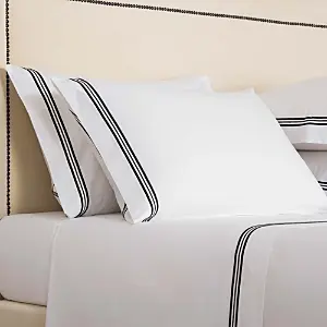 Frette Triplo Popeline Pillowcase Standard - White/black