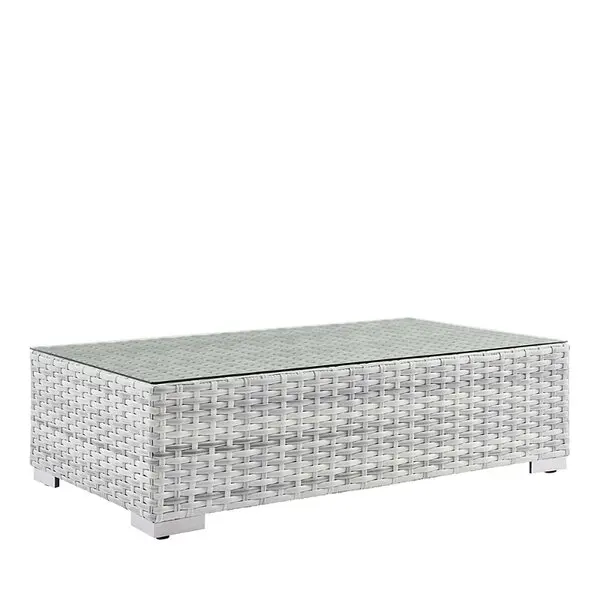MODWAY Convene Outdoor Patio Coffee Table - Light Gray