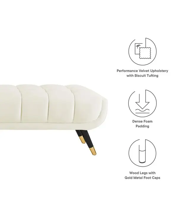 MODWAY Adept Performance Velvet Bench - Ivory