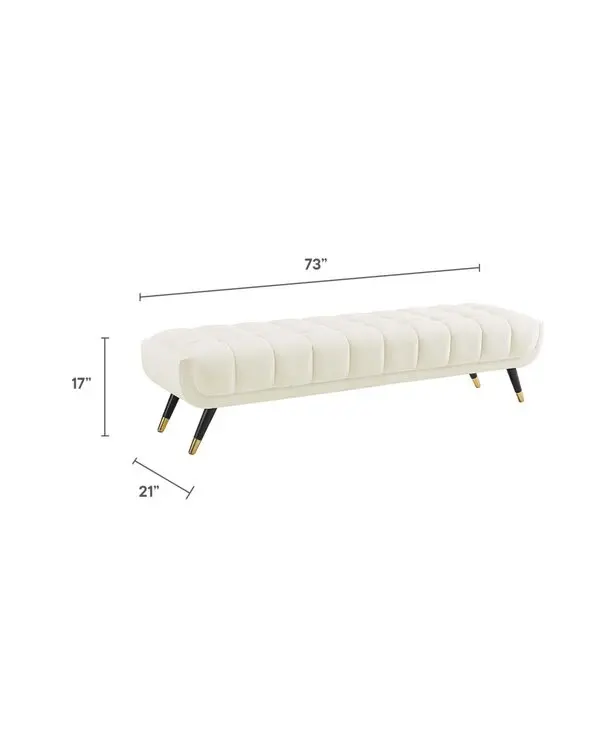 MODWAY Adept Performance Velvet Bench - Ivory