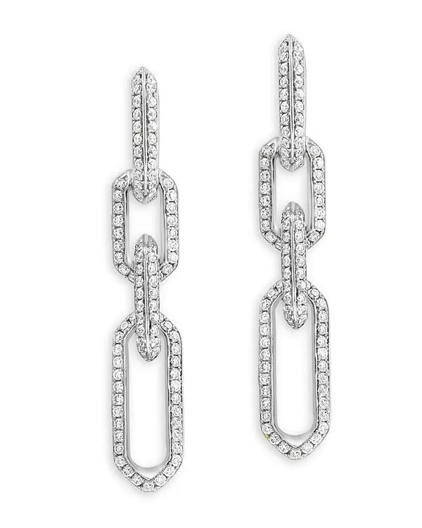Bloomingdale'S 14k Gold Diamond Link Drop Earrings, 1.10 Tcw - White