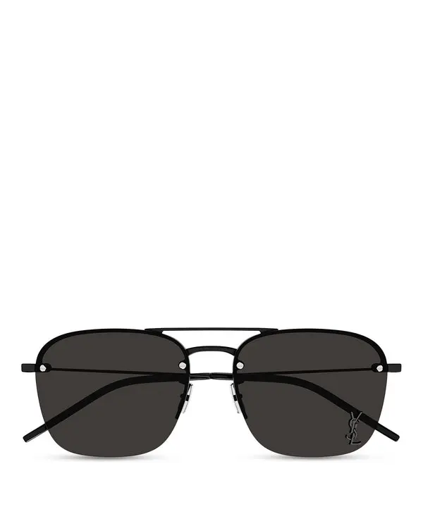 Saint Laurent Monogram Pin Navigator Sunglasses - Gold/gold Mirrored Solid