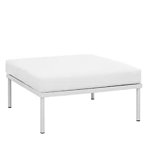 MODWAY Harmony Outdoor Patio Aluminum Ottoman - White White