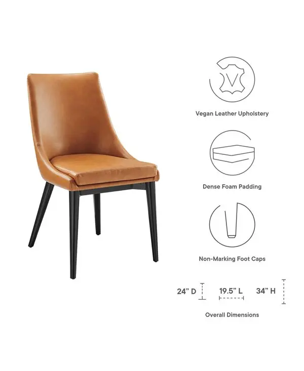 MODWAY Viscount Vinyl Dining Chair - Tan