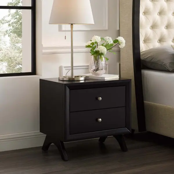 MODWAY Providence Nightstand Or End Table - Walnut