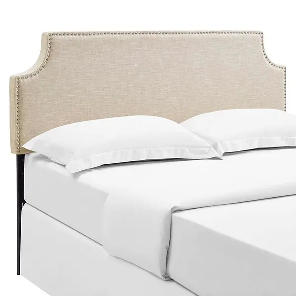 MODWAY Laura Upholstered Fabric Headboard, Twin - Beige