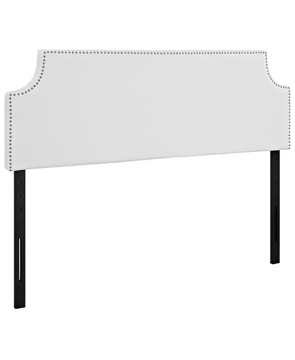 MODWAY Laura Upholstered Vinyl Headboard, Full - White