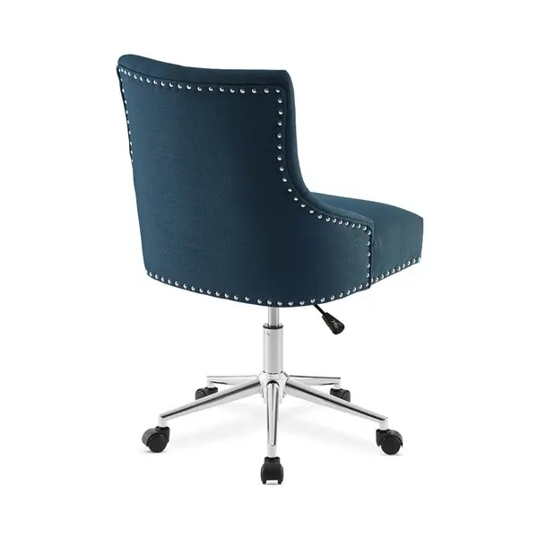 MODWAY Regent Tufted Button Swivel Upholstered Fabric Office Chair