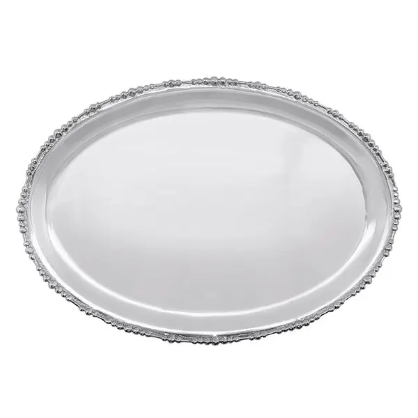 MARIPOSA Pearl Drop Oval Platter - Silver