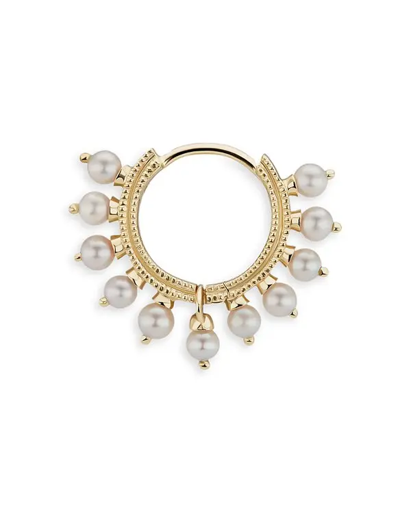 MARIA TASH 14k Yellow Gold Freshwater Pearl Hoop Earring - White/gold