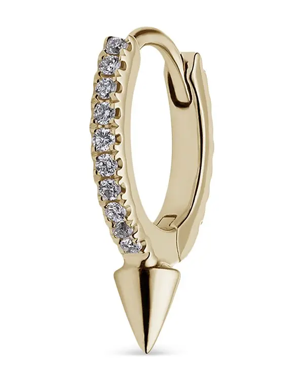 MARIA TASH 18k Yellow Diamond Spike Single Hoop Earring - Gold