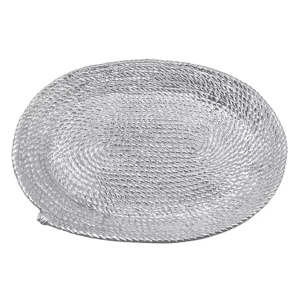 MARIPOSA Rope Oval Platter - Silver