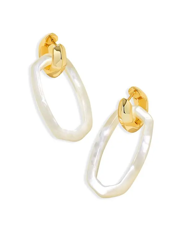 Kendra Scott Danielle Mother Of Pearl Charm Huggie Hoop Earrings - Ivory Mother Of Pearl
