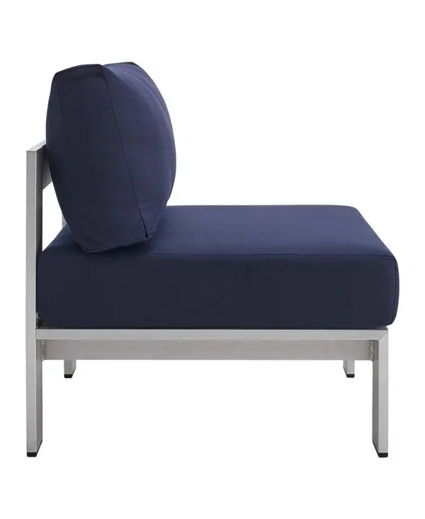 MODWAY Shore 3 Piece Sunbrella Fabric Aluminum Outdoor Patio Set