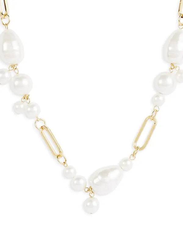 KENNETH JAY LANE Imitation Pearl Necklace - White/gold