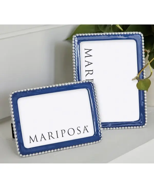 MARIPOSA Beaded 5 X 7 Frame - Blue