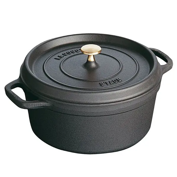 STAUB Round Cocotte, 4 Quart - Black