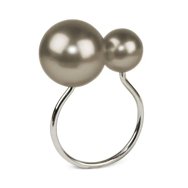 KIM SEYBERT Faux-pearl Napkin Ring - Gray/silver