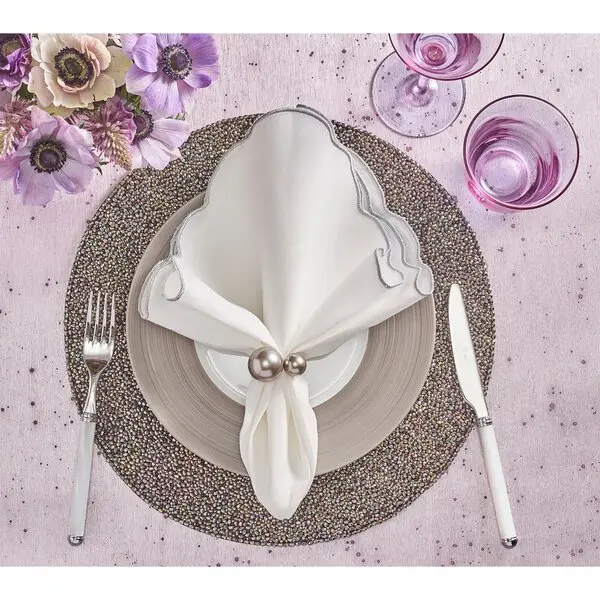 KIM SEYBERT Faux-pearl Napkin Ring - Gray/silver