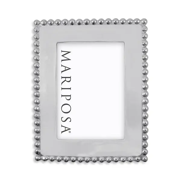 MARIPOSA Pearled Frame, 5 X 7 - Silver