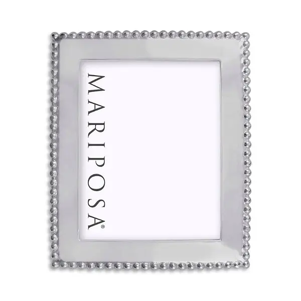 MARIPOSA Pearled Frame, 8 X 10 - Silver