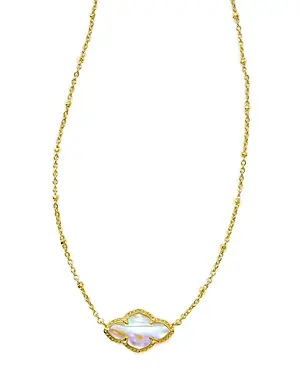 Kendra Scott Abbie Pendant Necklace - Gold Rose Quartz