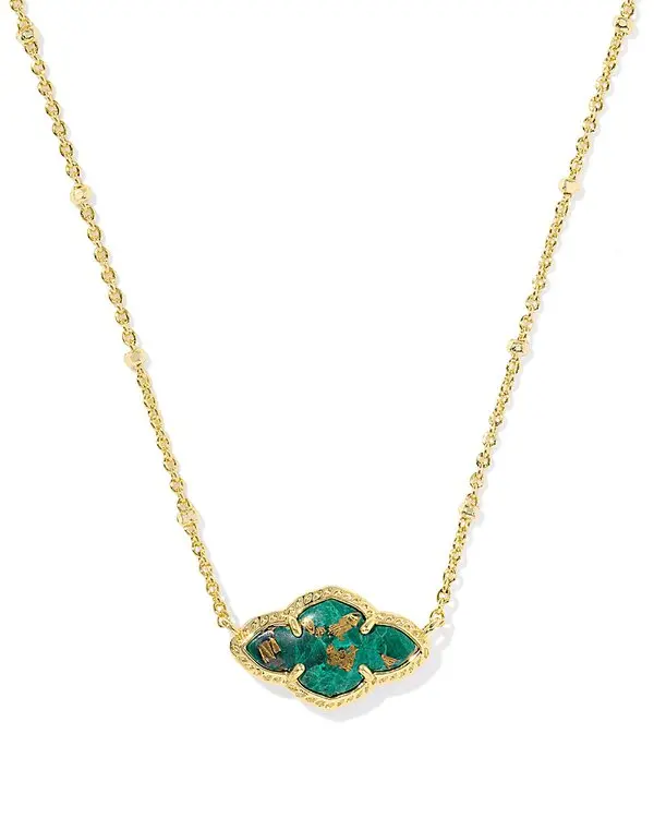 Kendra Scott Abbie Pendant Necklace - Green/gold