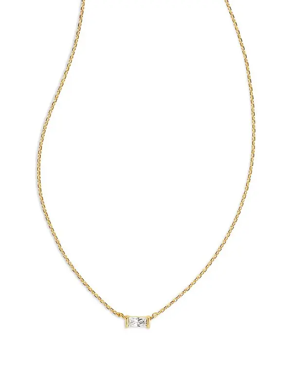 Kendra Scott Juliette Baguette Zirconia Necklace - Gold White