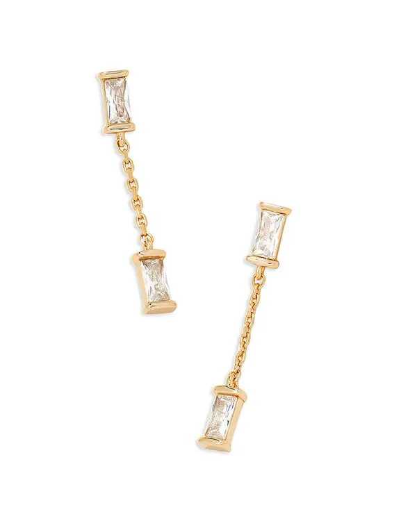 Kendra Scott Juliette Baguette Zirconia Drop Earrings - Gold White