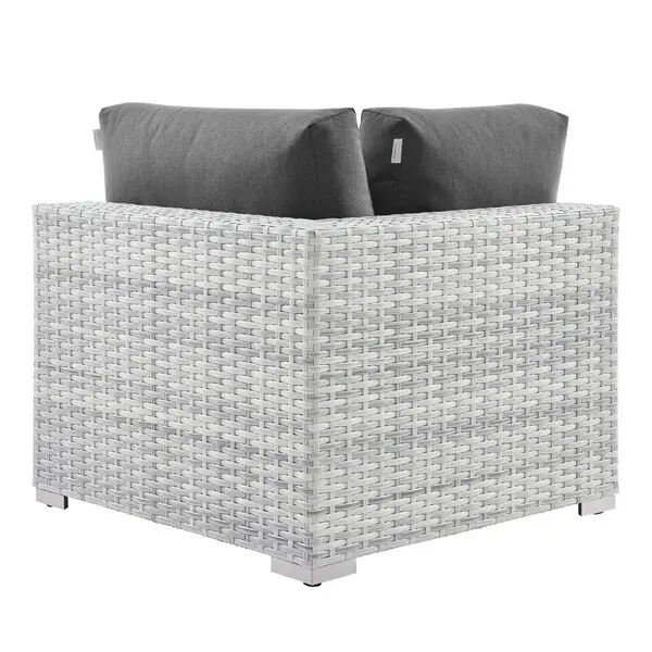 MODWAY Convene Outdoor Patio Corner Chair - Light Gray Charcoal