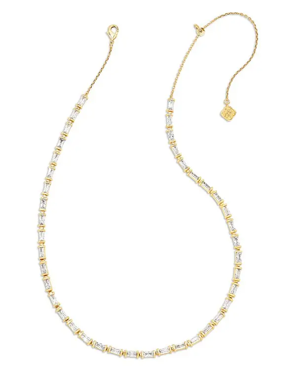 Kendra Scott Juliette Baguette Zirconia Necklace - Gold White