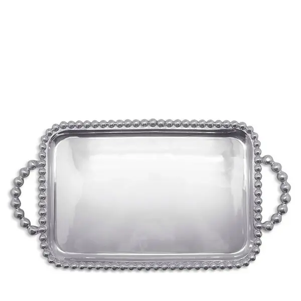 MARIPOSA Pearled Medium Service Tray - Silver